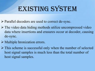 Robust video data hiding using forbidden zone data hiding and selective embedding | PPTX | Video ...