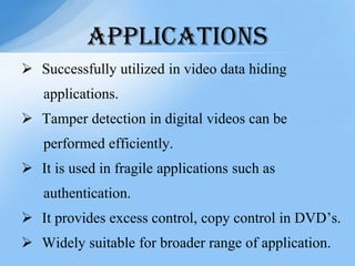 Robust video data hiding using forbidden zone data hiding and selective embedding | PPTX | Video ...