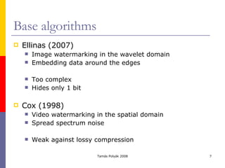 Robust Watermarking of Video Streams | PPT