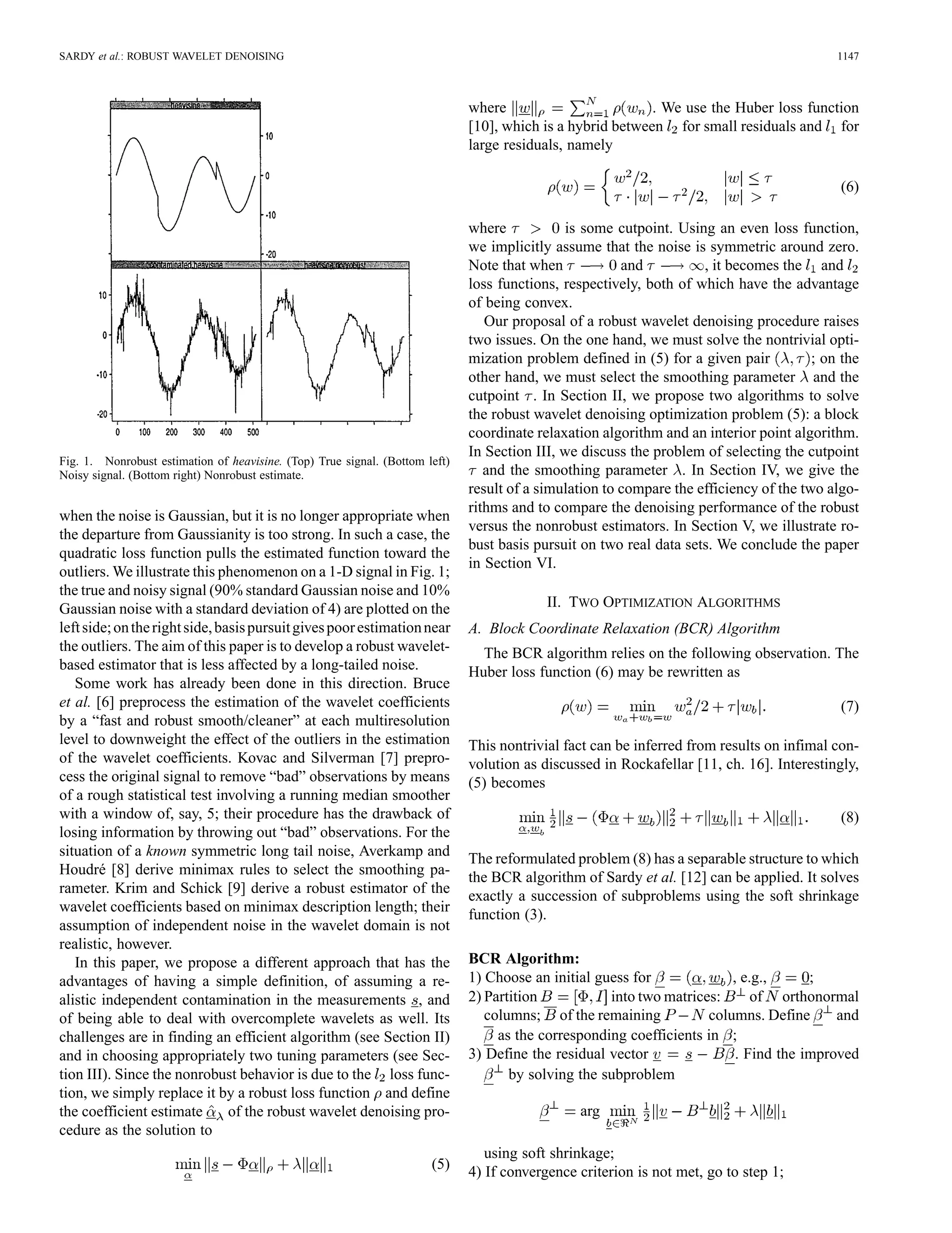 Robust Wavelet Denoising Pdf Computing Technology And Computing