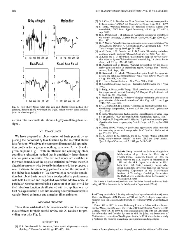 Robust Wavelet Denoising Pdf Computing Technology And Computing