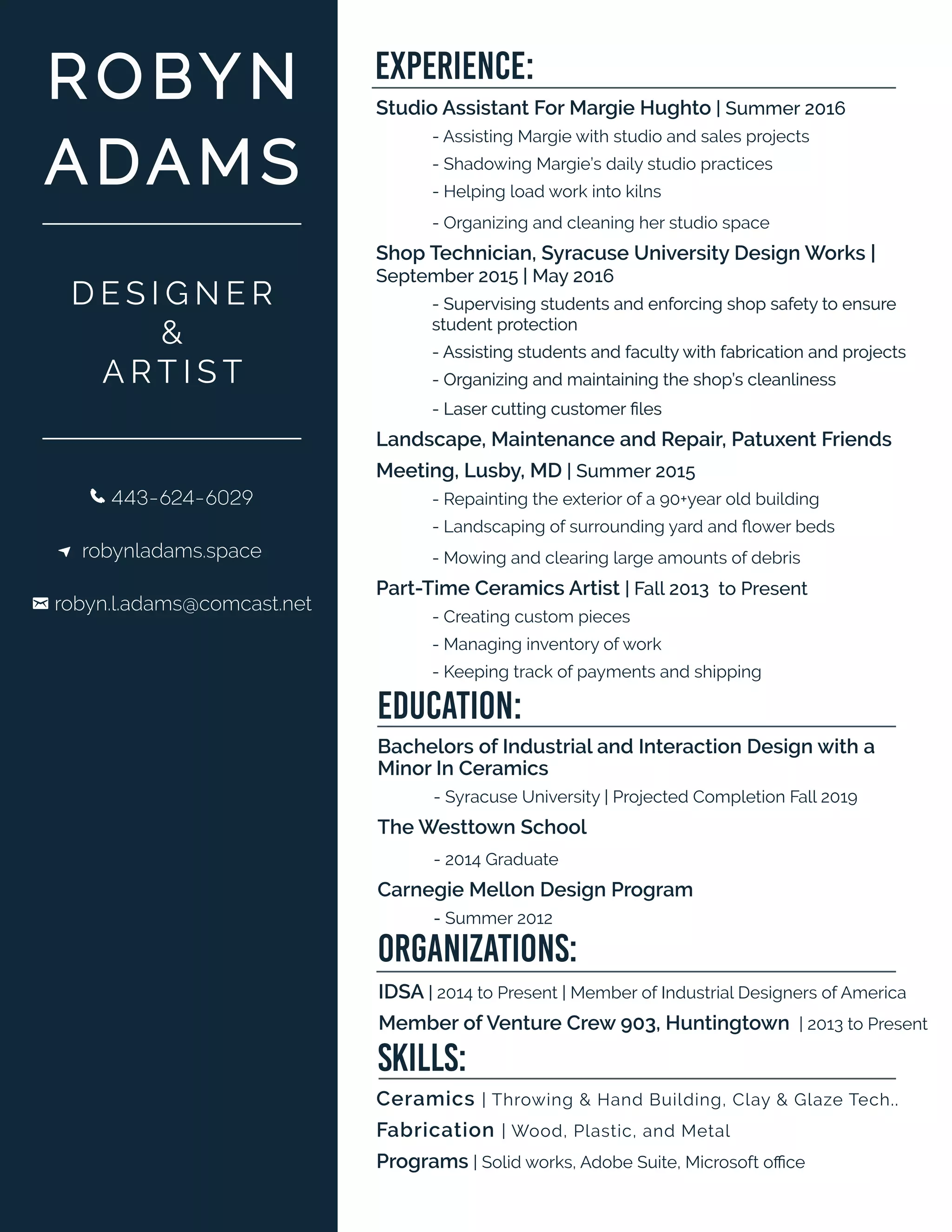 Robyn Adams Resume 2017 | PDF