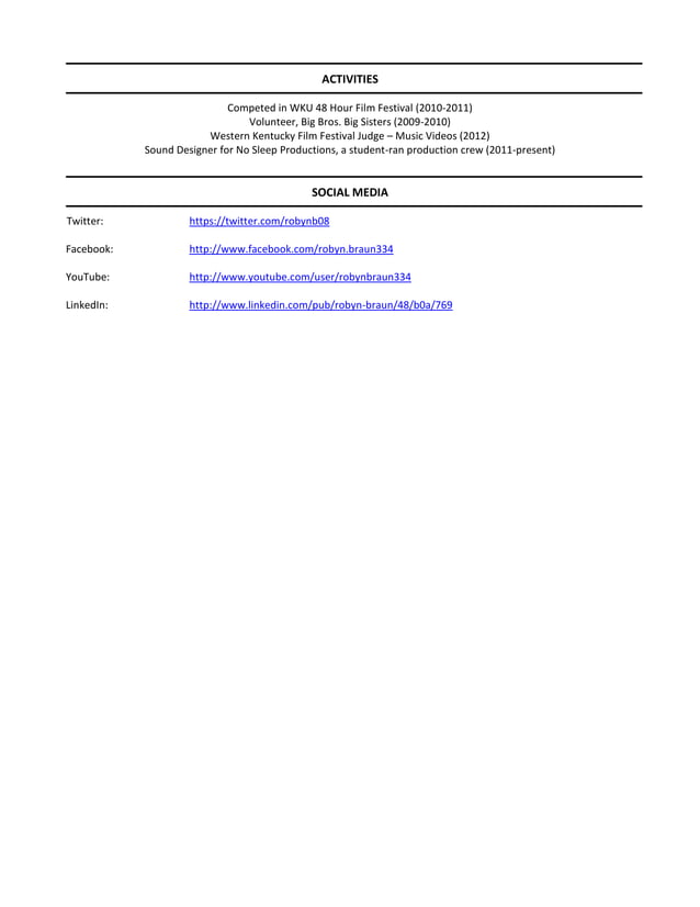 Robyn Braun's Resume | DOC