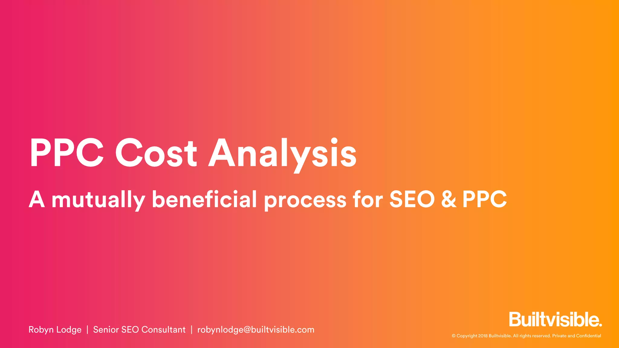 PPC Cost Analysis | Search Marketing Summit Australia 2 | PPT