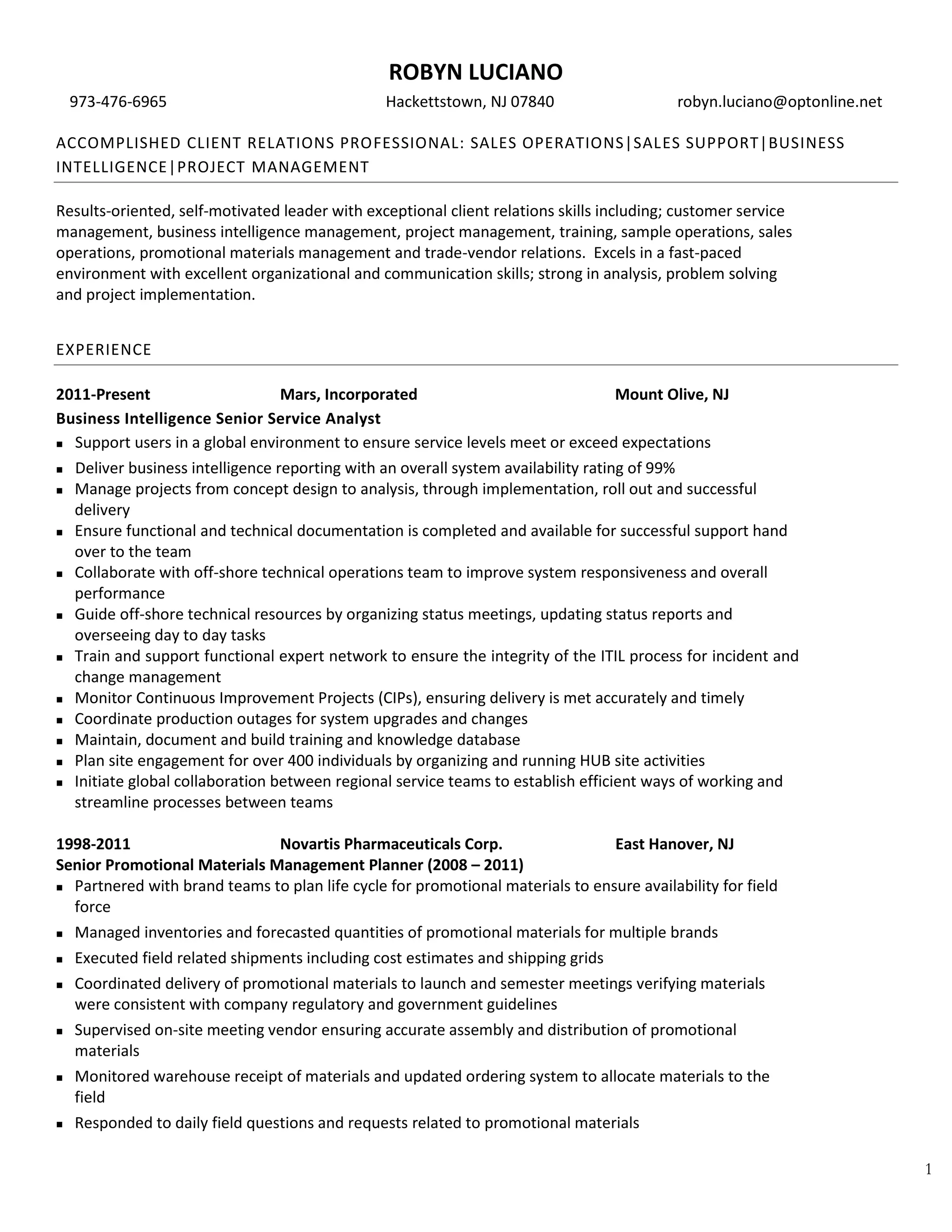 Robyn luciano 2016 resume | PDF