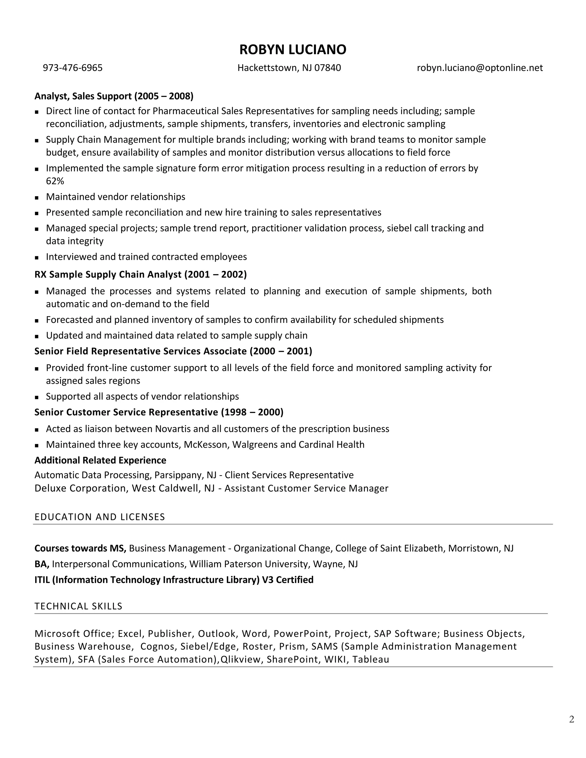 Robyn luciano 2016 resume | PDF