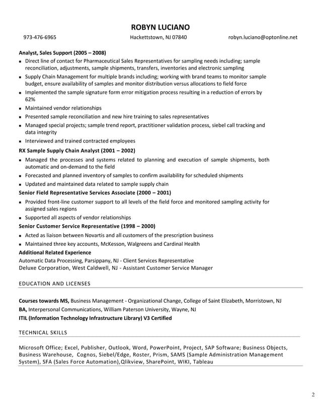 Robyn luciano 2016 resume | PDF