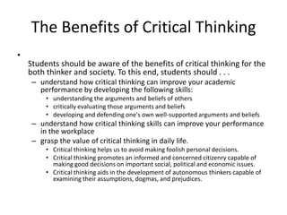 Critical Thinking - Week 1 Overview | PPTX
