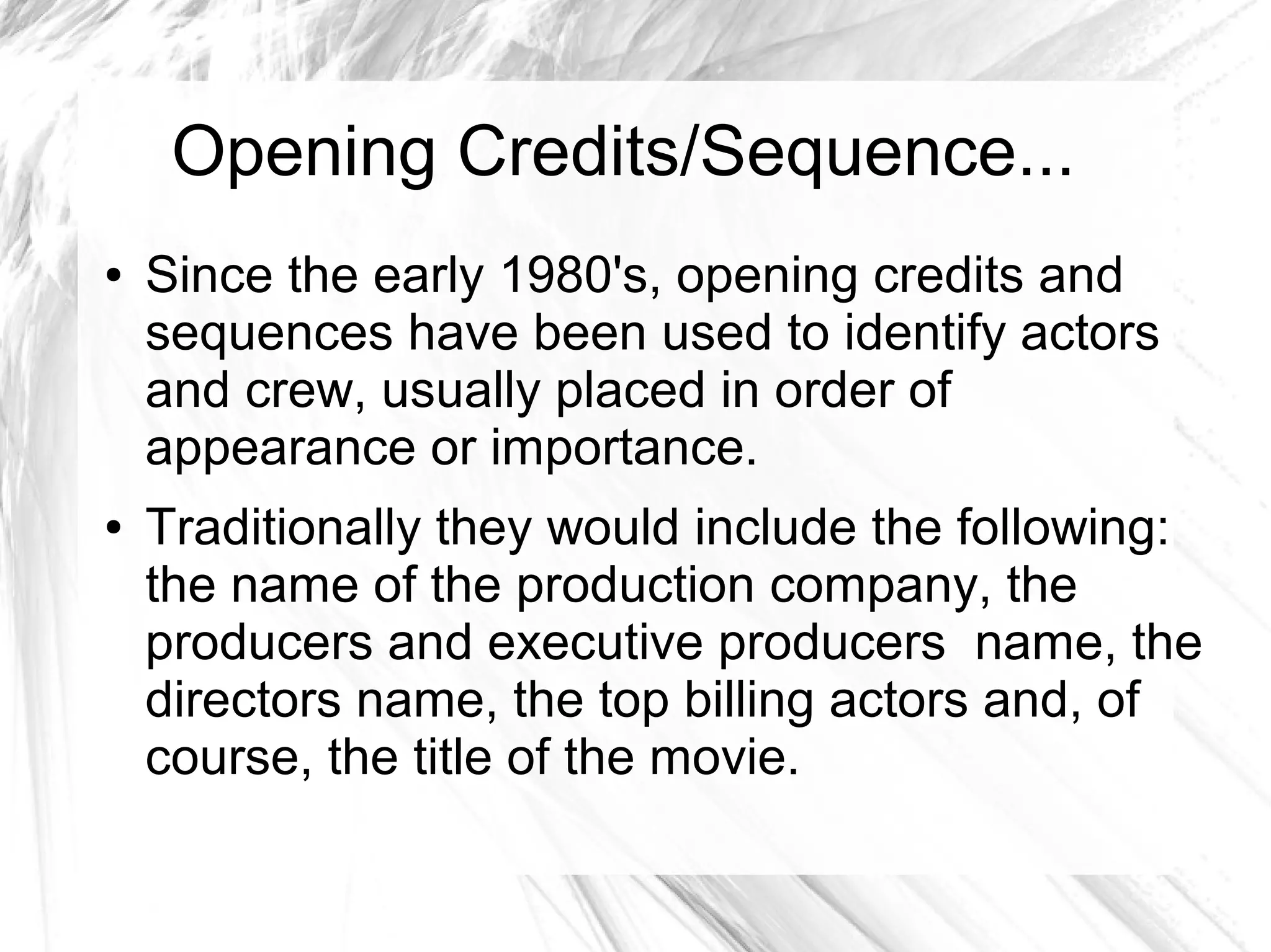 Opening Sequences | PPT