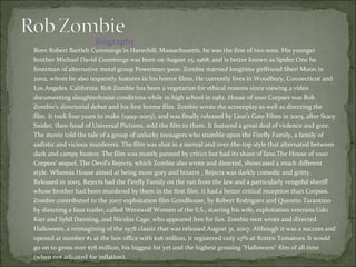Rob zombie | PPT | Horror | Genres