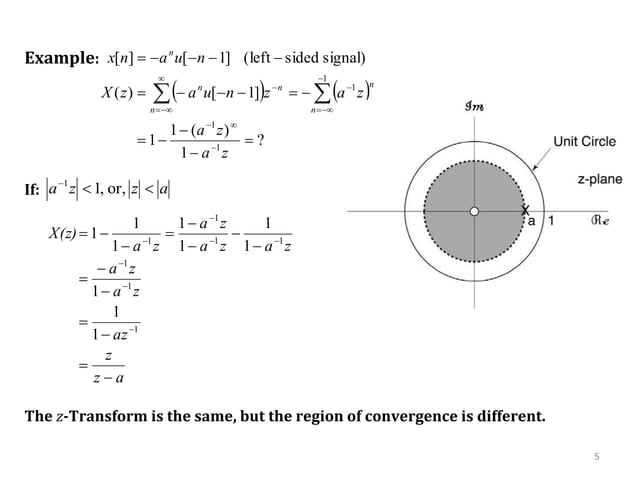 Region of Convergence (ROC) in the z-plane | PPTX