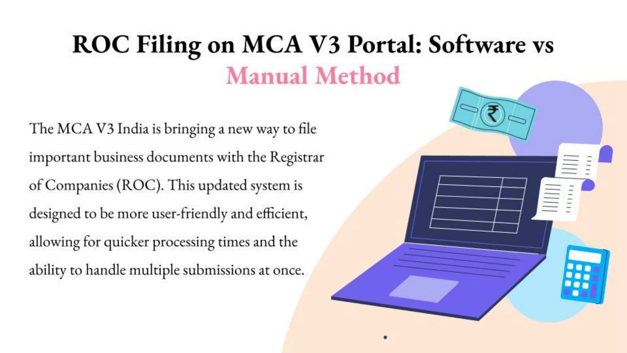 Step-by-Step ROC Filing on MCA V3 Portal: Manual vs Software Method Explained | PDF