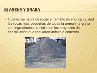 Rocas y materiales que se utilizan en construcción civil para ...