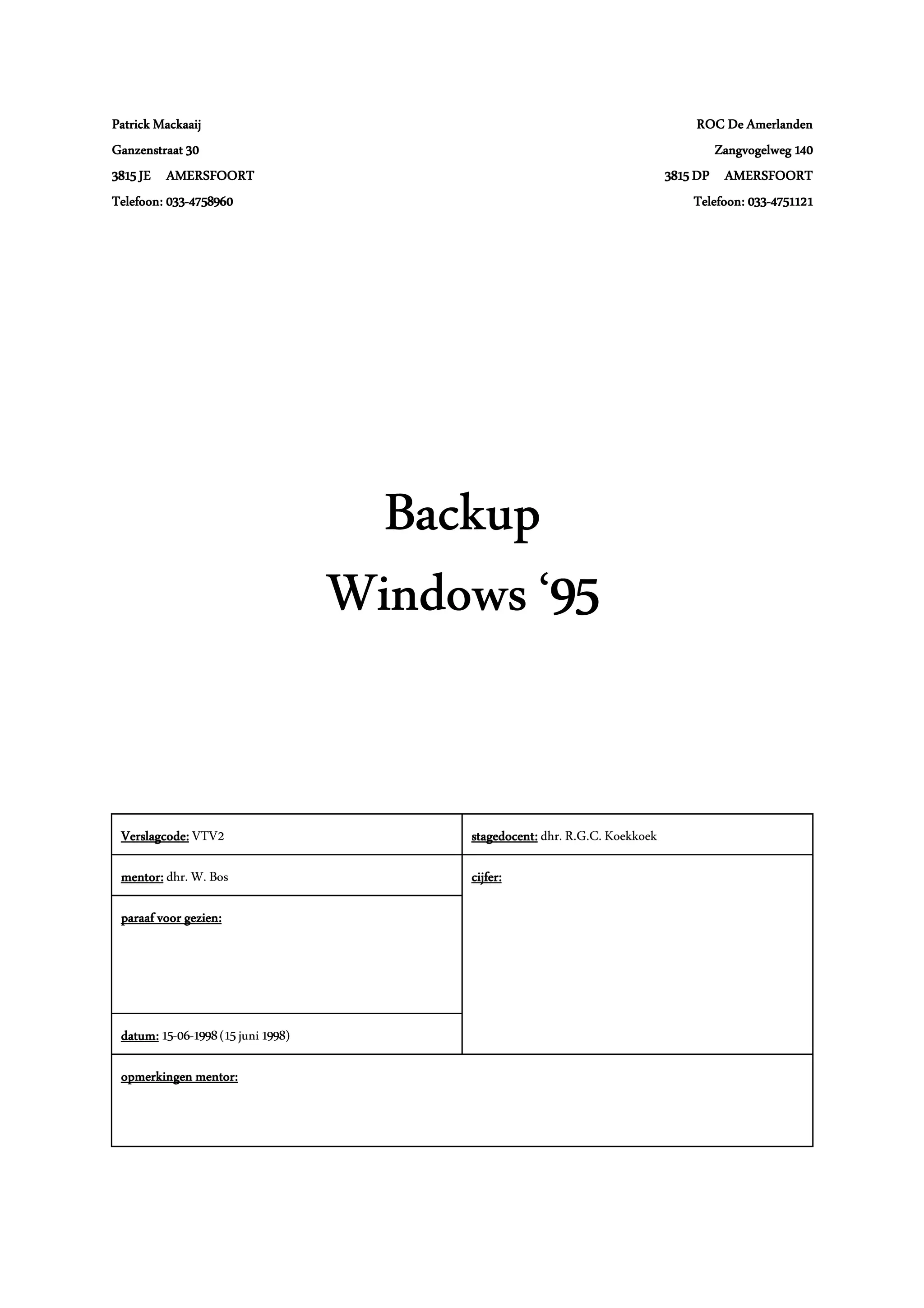 Backup Windows '95 | PDF