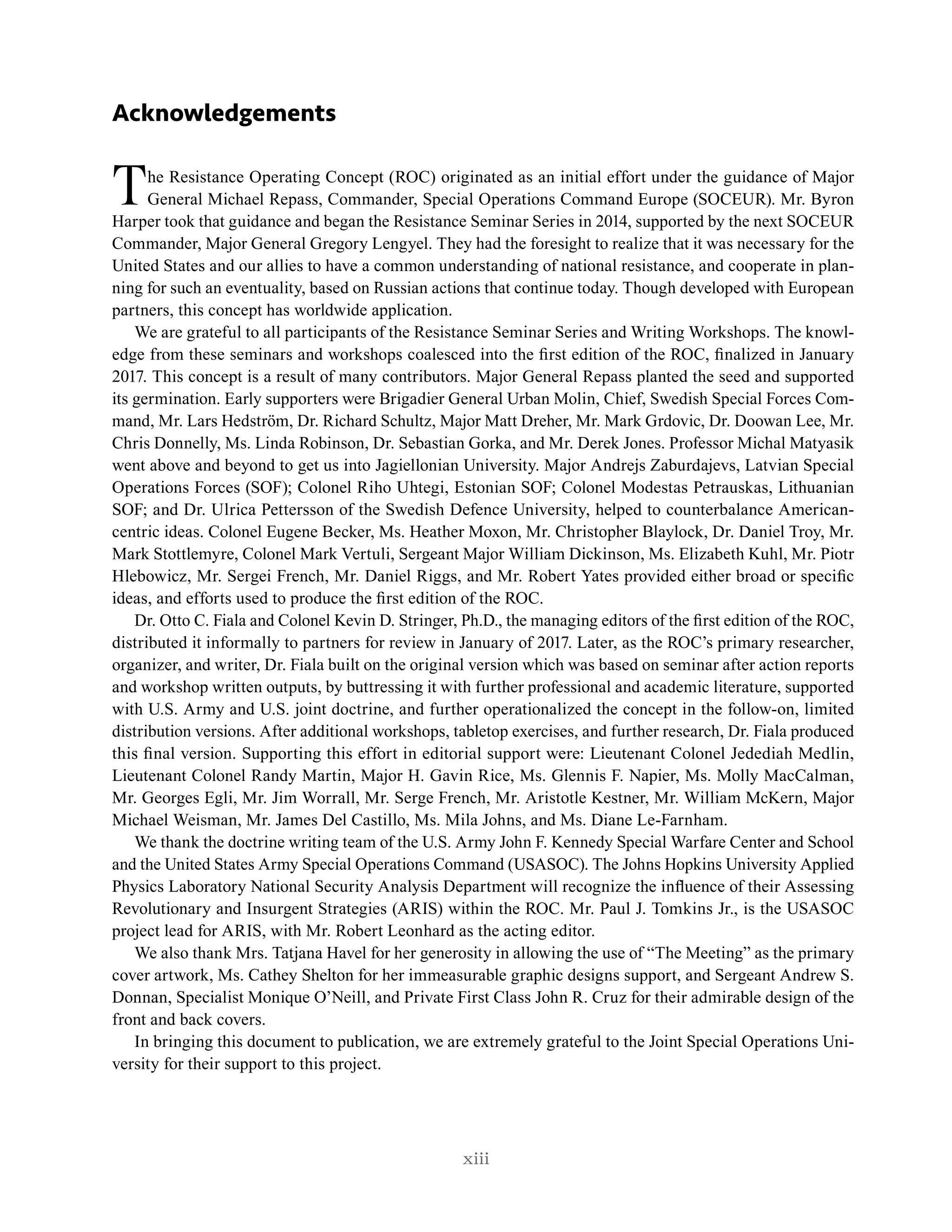 Resistance Operating Concept (ROC) deliverable | PDF