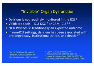 Delirium in ICU Characteristic, Diagnosis and Prevention | PDF