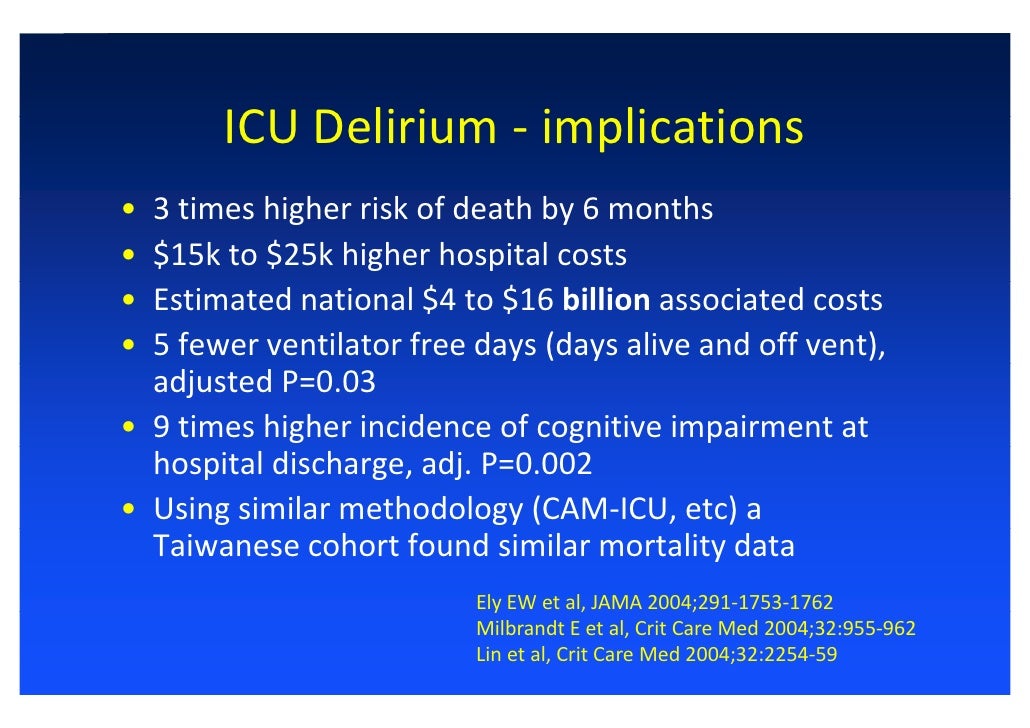 Delirium in ICU Characteristic, Diagnosis and Prevention
