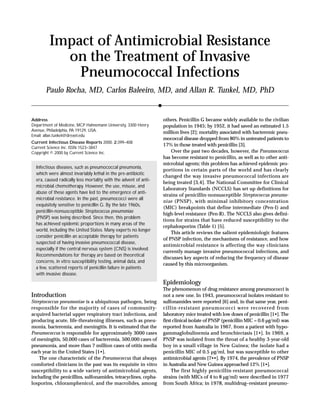 Resistant Pneumococcus | PDF
