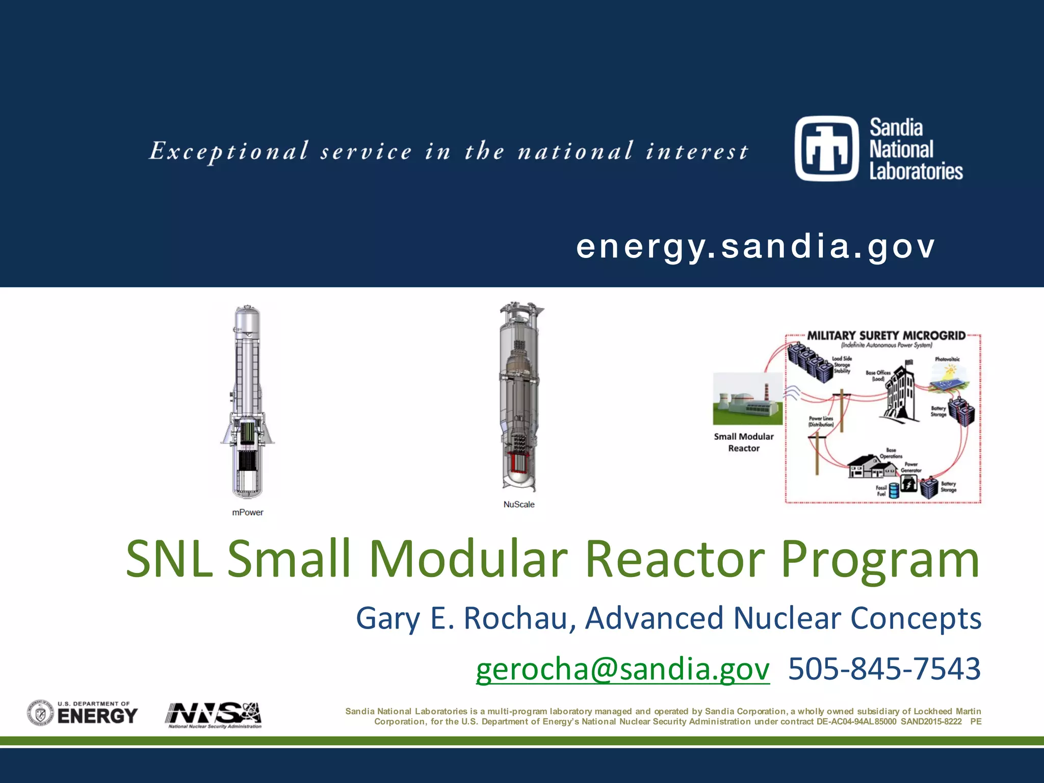 SNL Small Modular Reactor Program | PDF