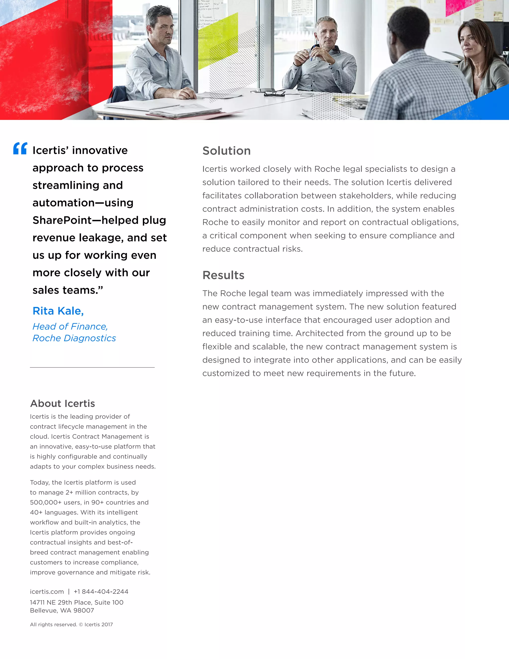 Roche Considers Enterprise Contract Management Software from Icertis | PDF