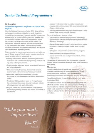 Roche Statistical Programming Brochure | PDF