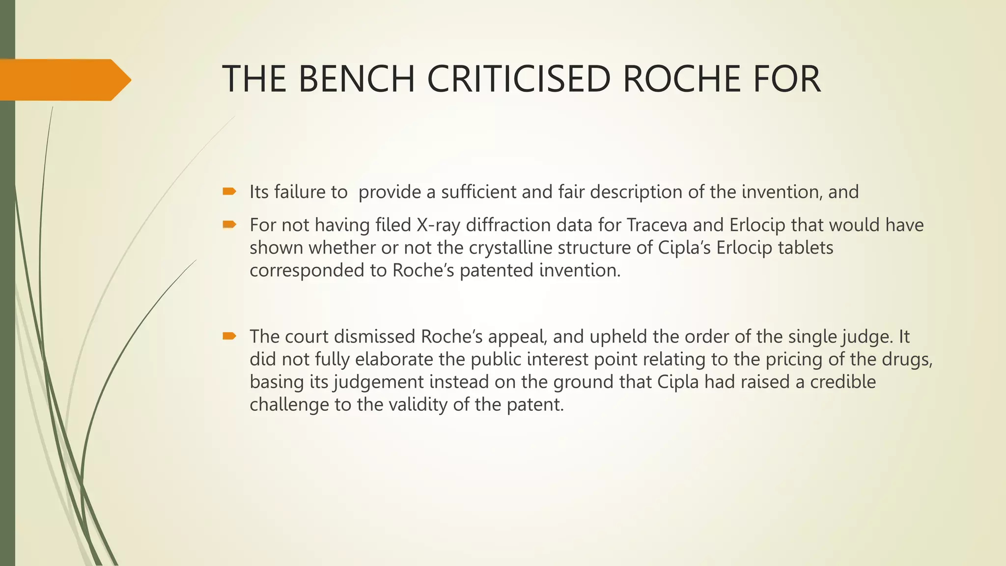 Roche vs Cipla Dispute over Traceva (Erlotinib).pptx