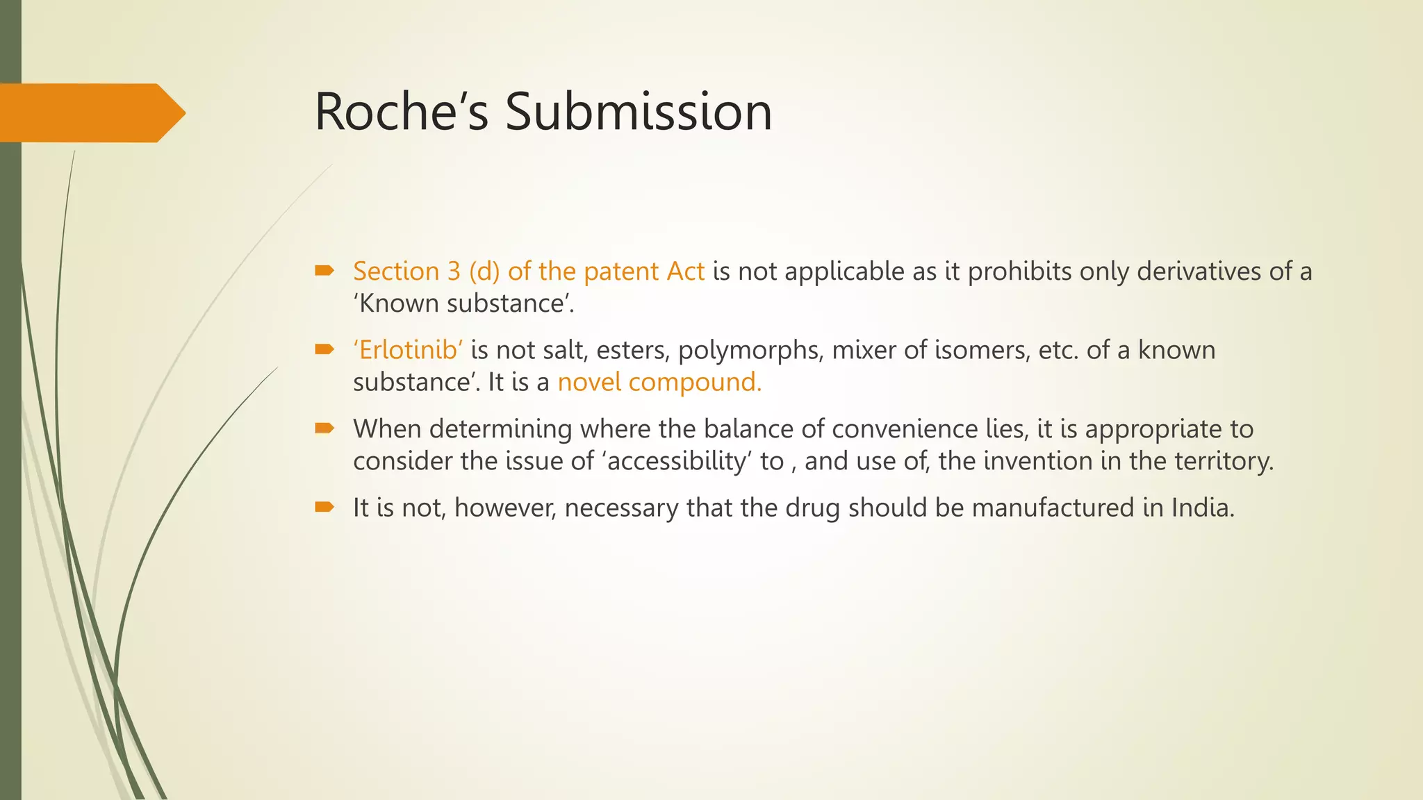 Roche vs Cipla Dispute over Traceva (Erlotinib).pptx
