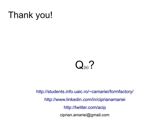FormFactory - Building Interactive Web Applications | PPT