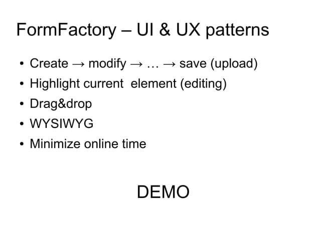 FormFactory - Building Interactive Web Applications | PPT