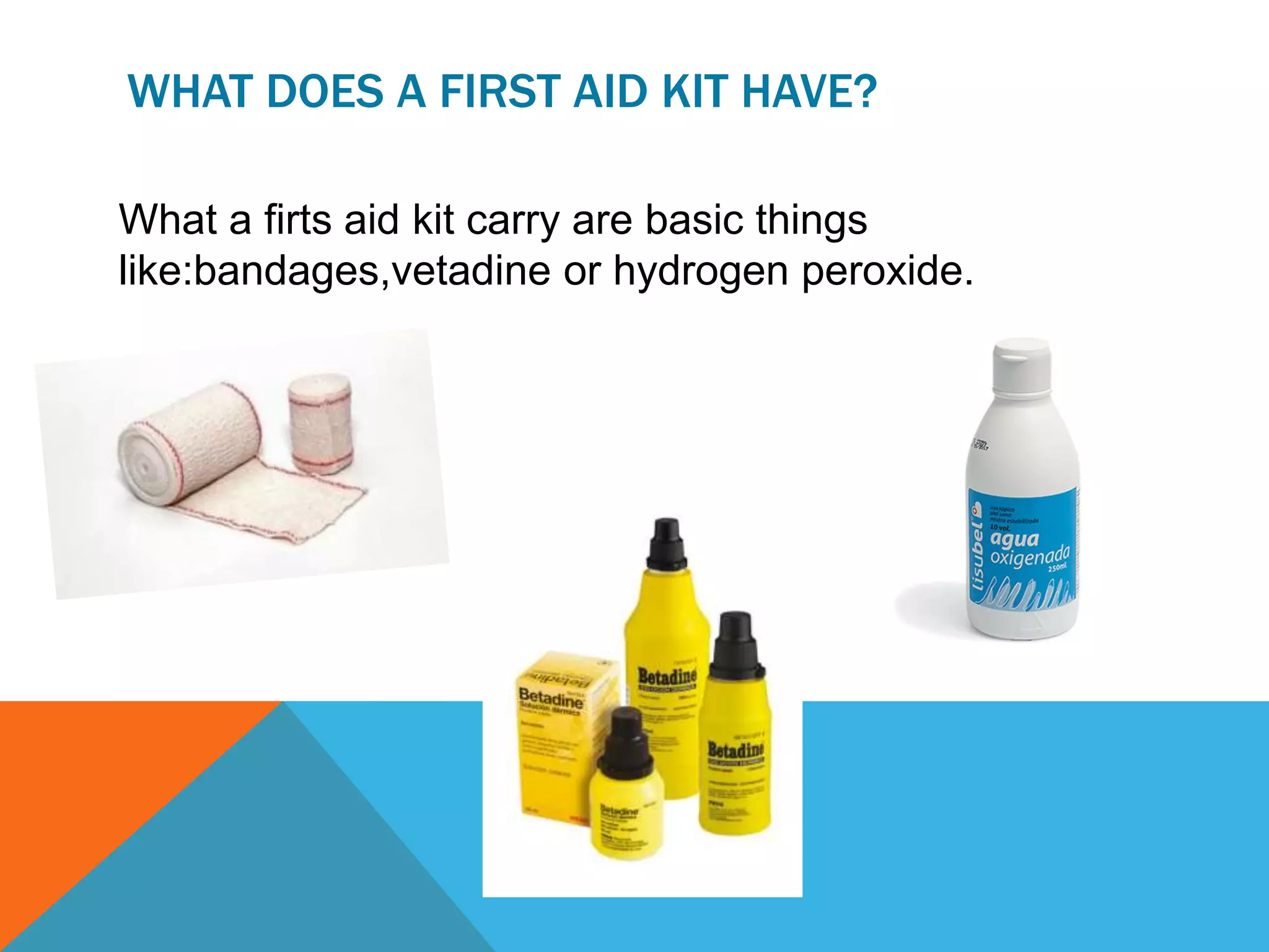Rocio first aid kit project | PPTX | First Aid | Injuries
