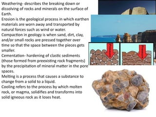 Rocks, types of rocks, and the rock cycle | PPTX