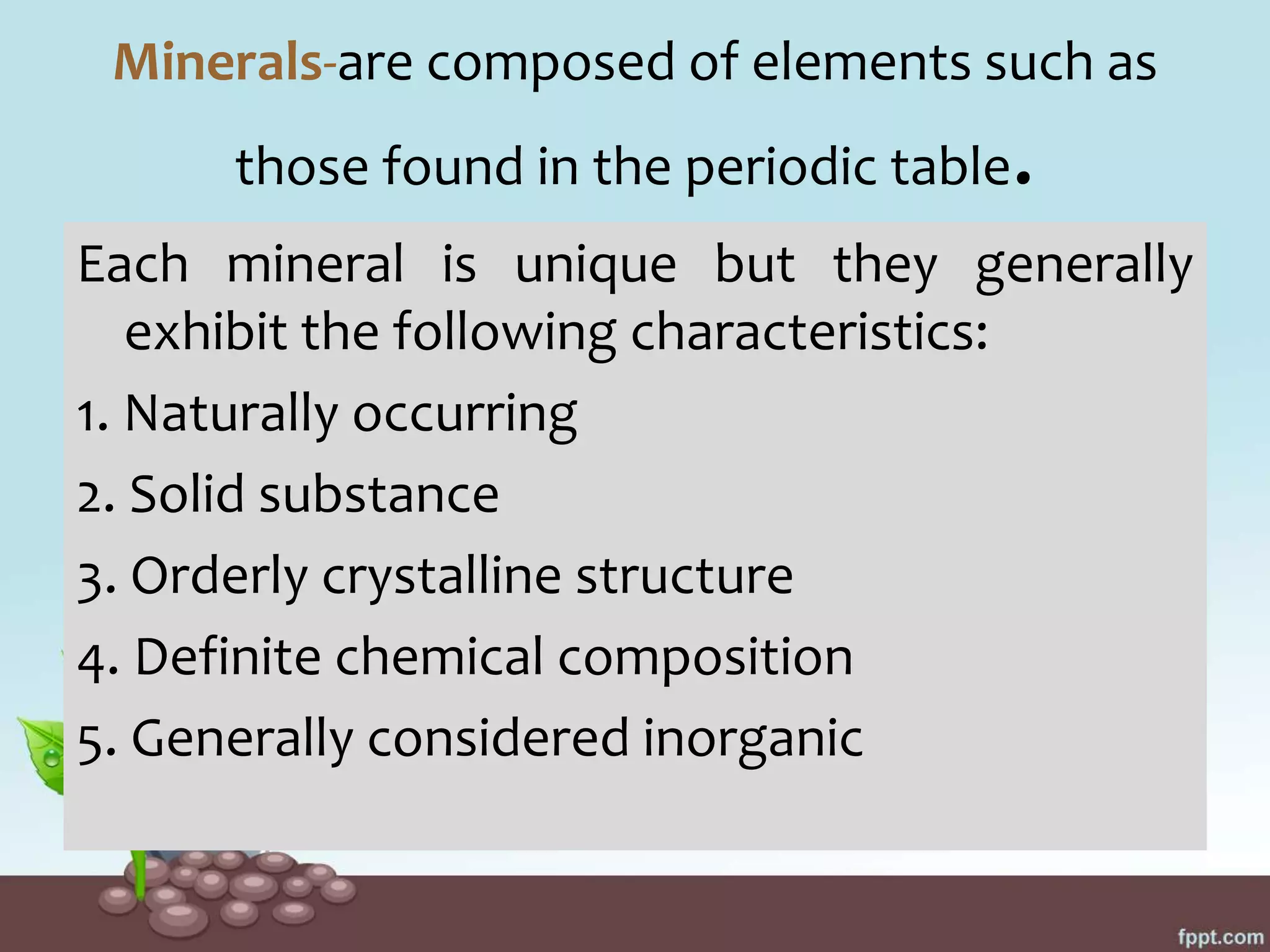 Rock forming minerals | PPTX