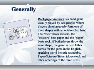 Rock paper-scissors | PPT