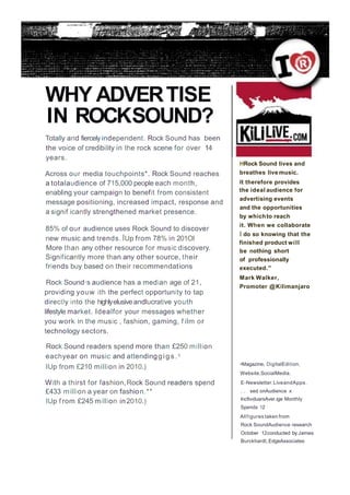 Rock Sound Magazine media pack | PPTX