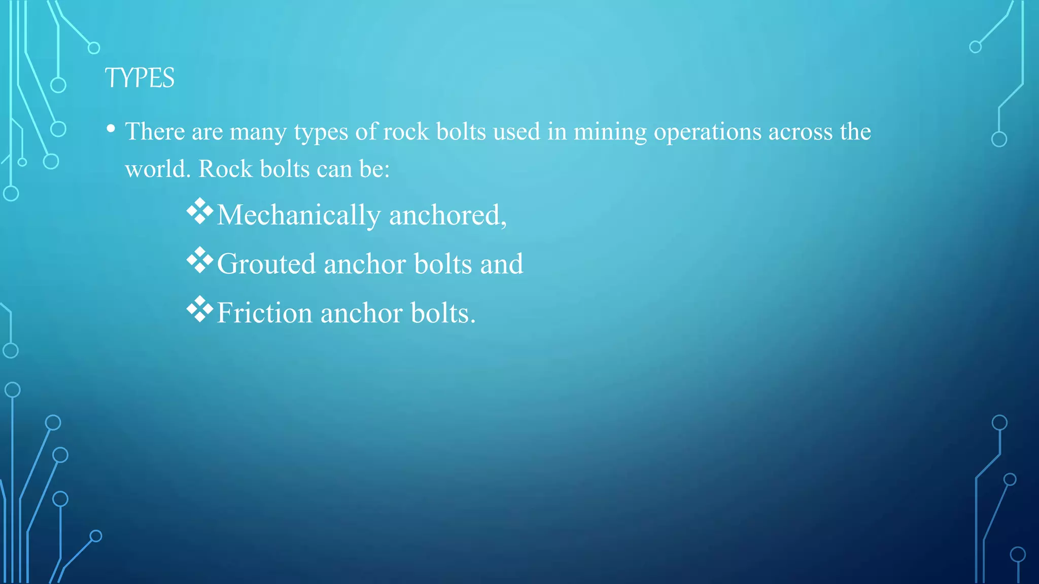 Rock bolts simon madiro | PPTX
