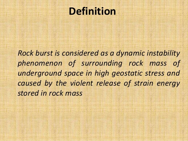 Rock burst presentation
