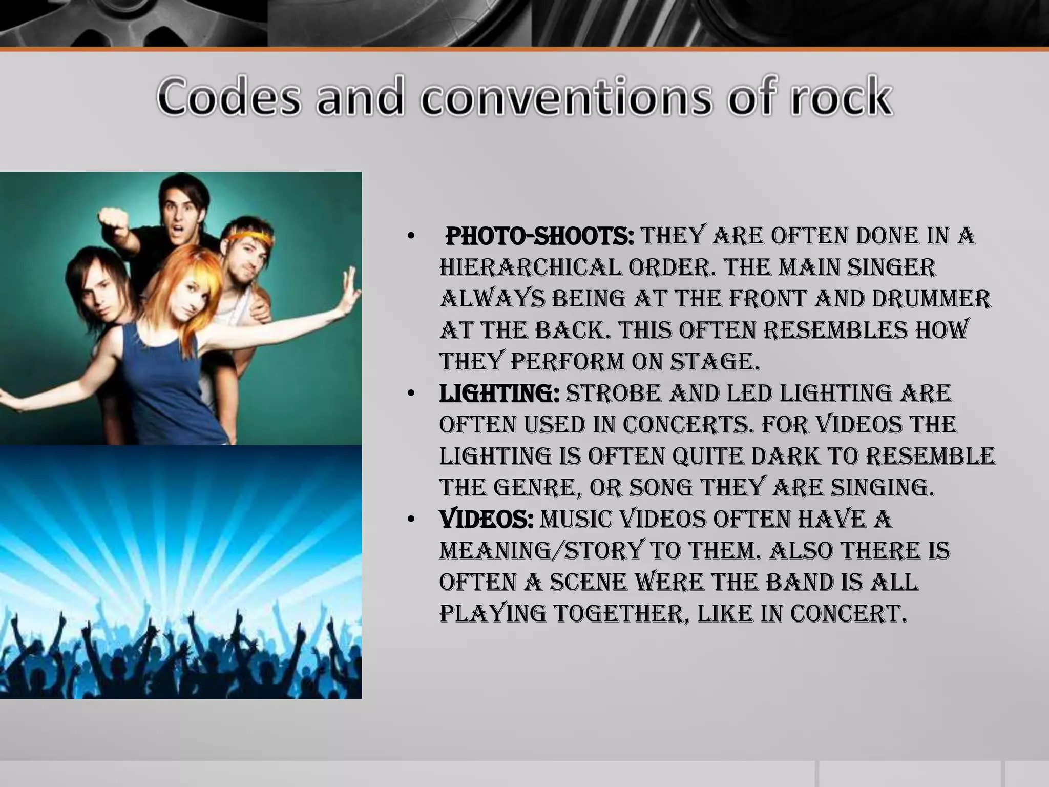 Rock - codes and conventions | PPTX