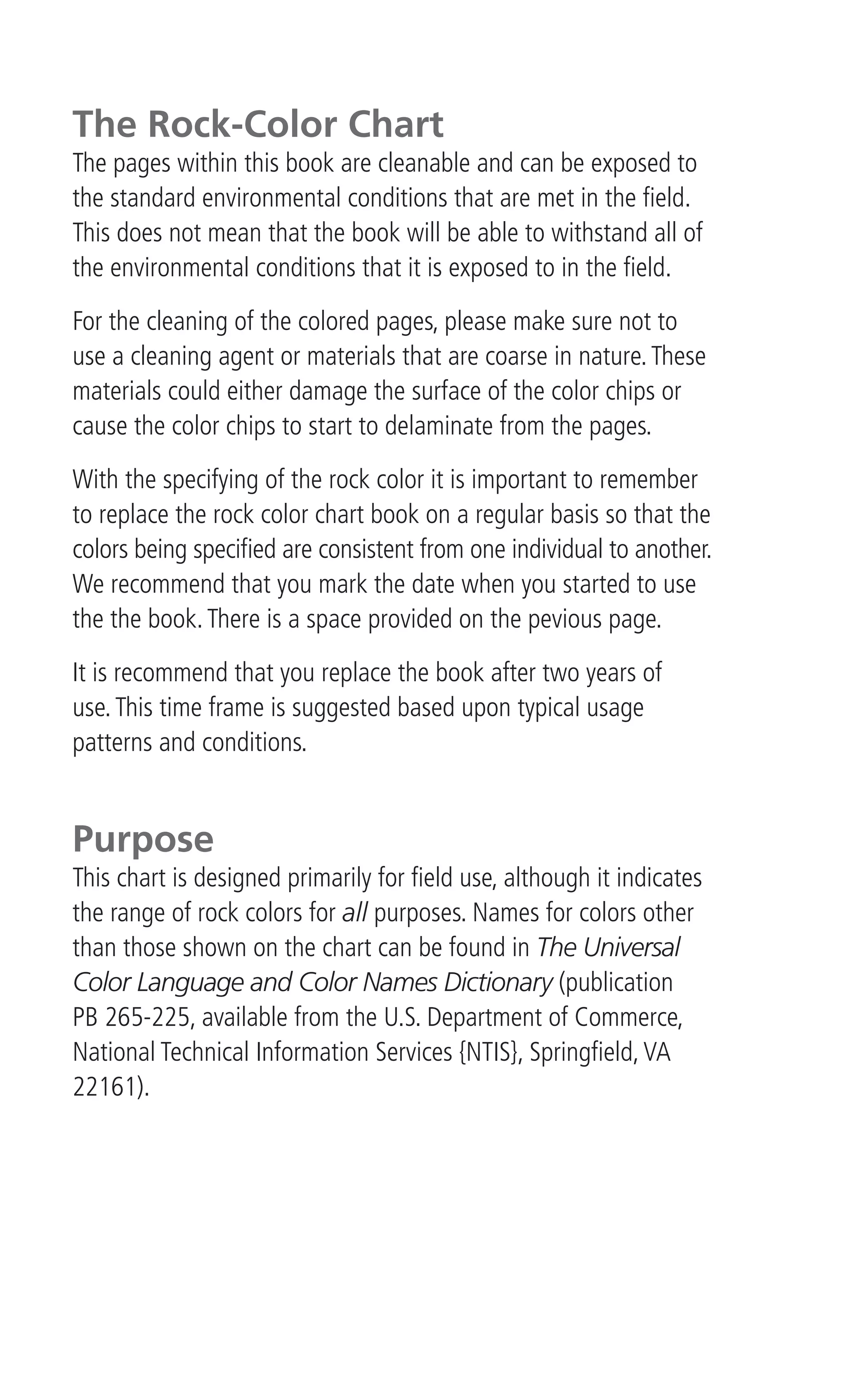 Rock color chart book | PDF