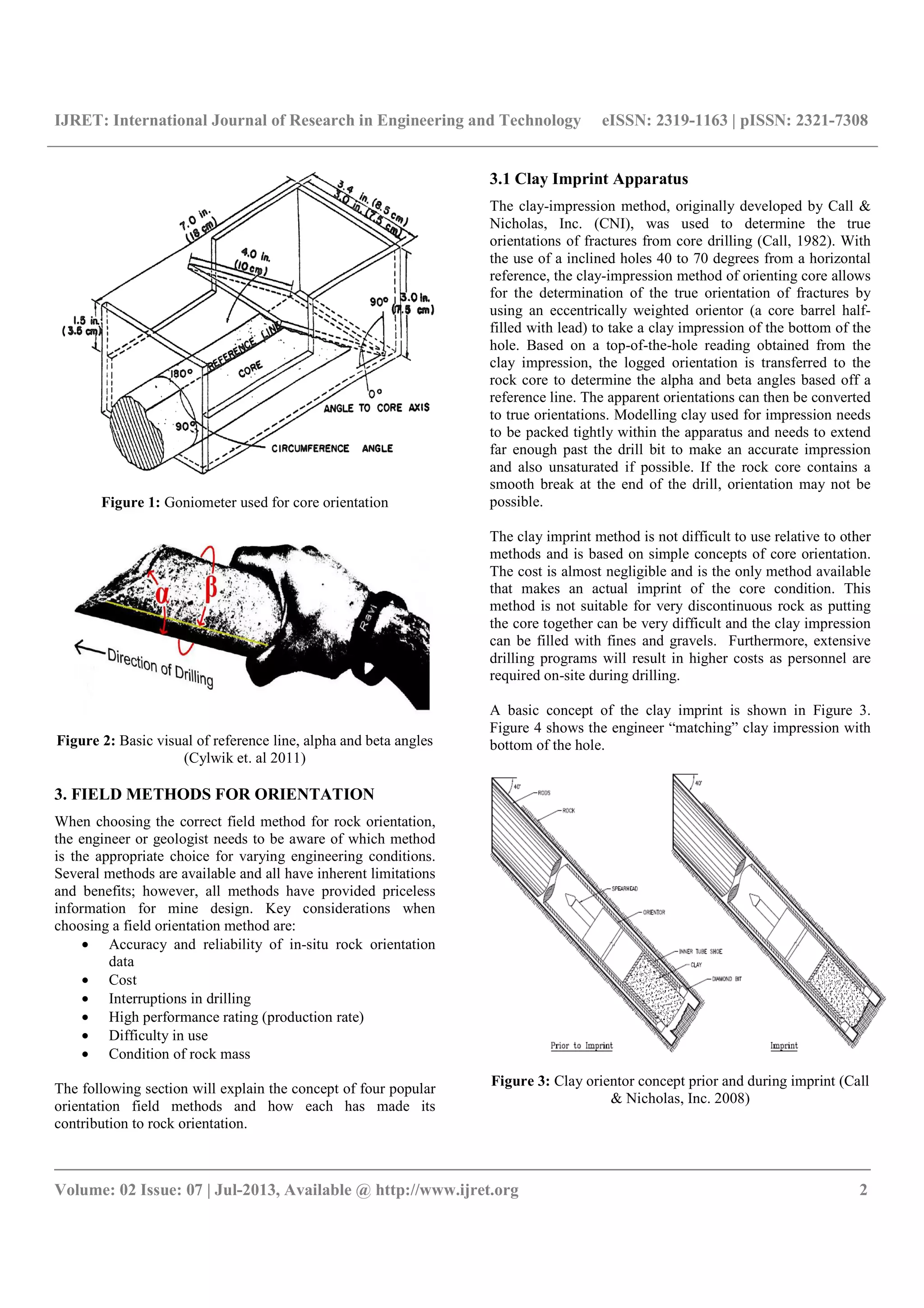 Rock core orientation for mapping discontinuities and | PDF