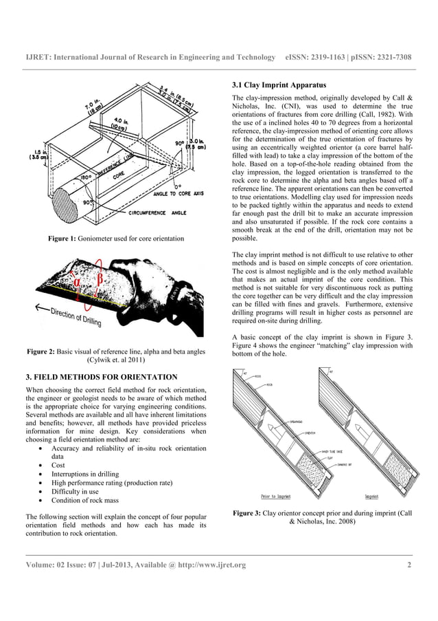 Rock core orientation for mapping discontinuities and | PDF