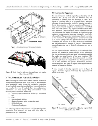 Rock core orientation for mapping discontinuities and slope stability ...