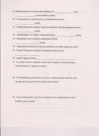 Rock cycle in the earth's crust | PDF