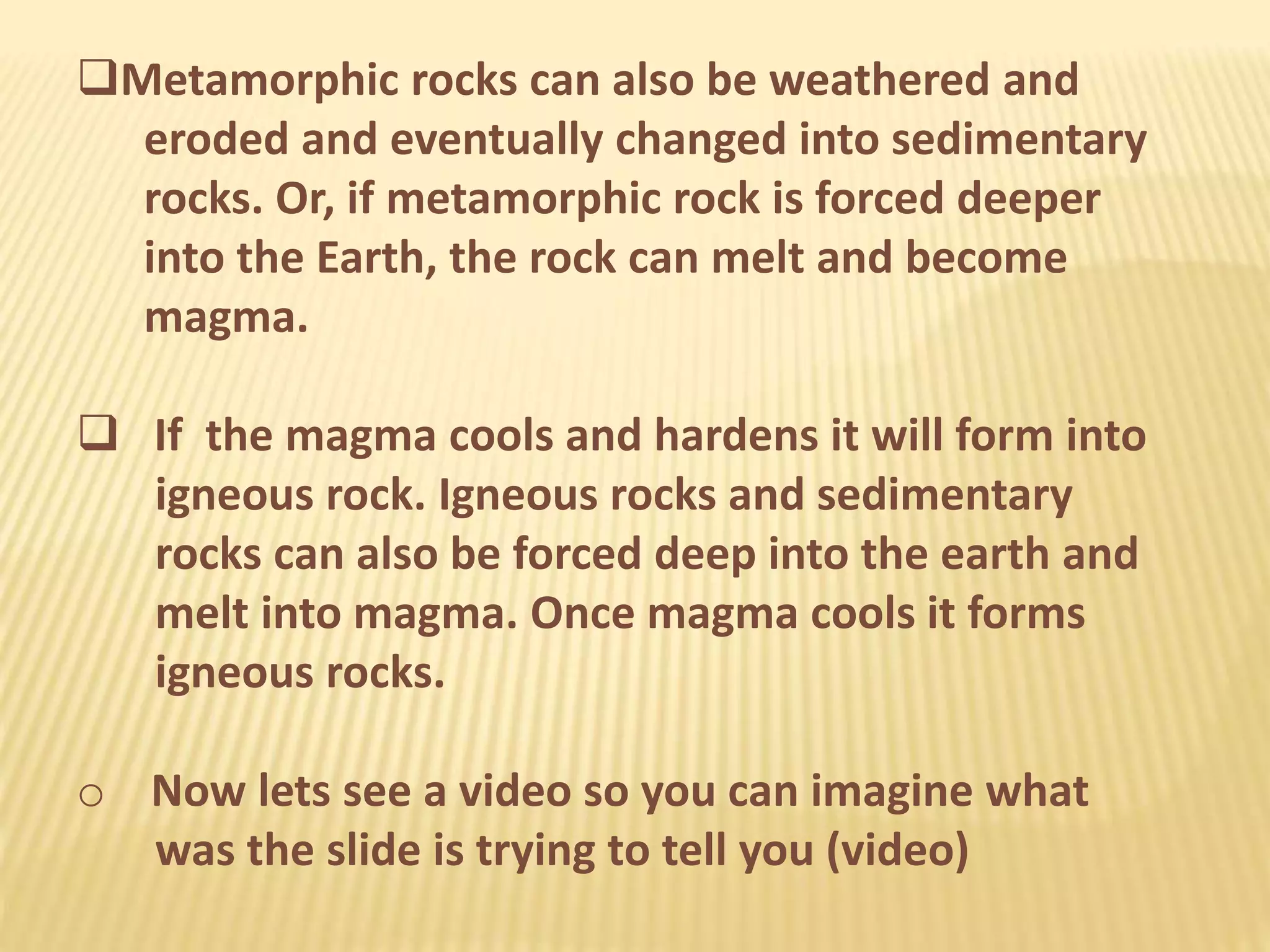rock cycle and metamorphic rock | PPTX