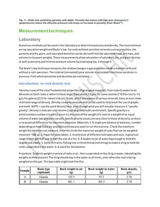 Rock density and porosity lab | DOCX