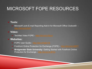 BoF: MS Live@EDU & Office 365 for EDU | PPTX