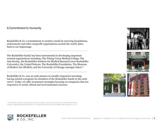 Rockefeller co overview | PDF | Non-Profit Organizations | Industries