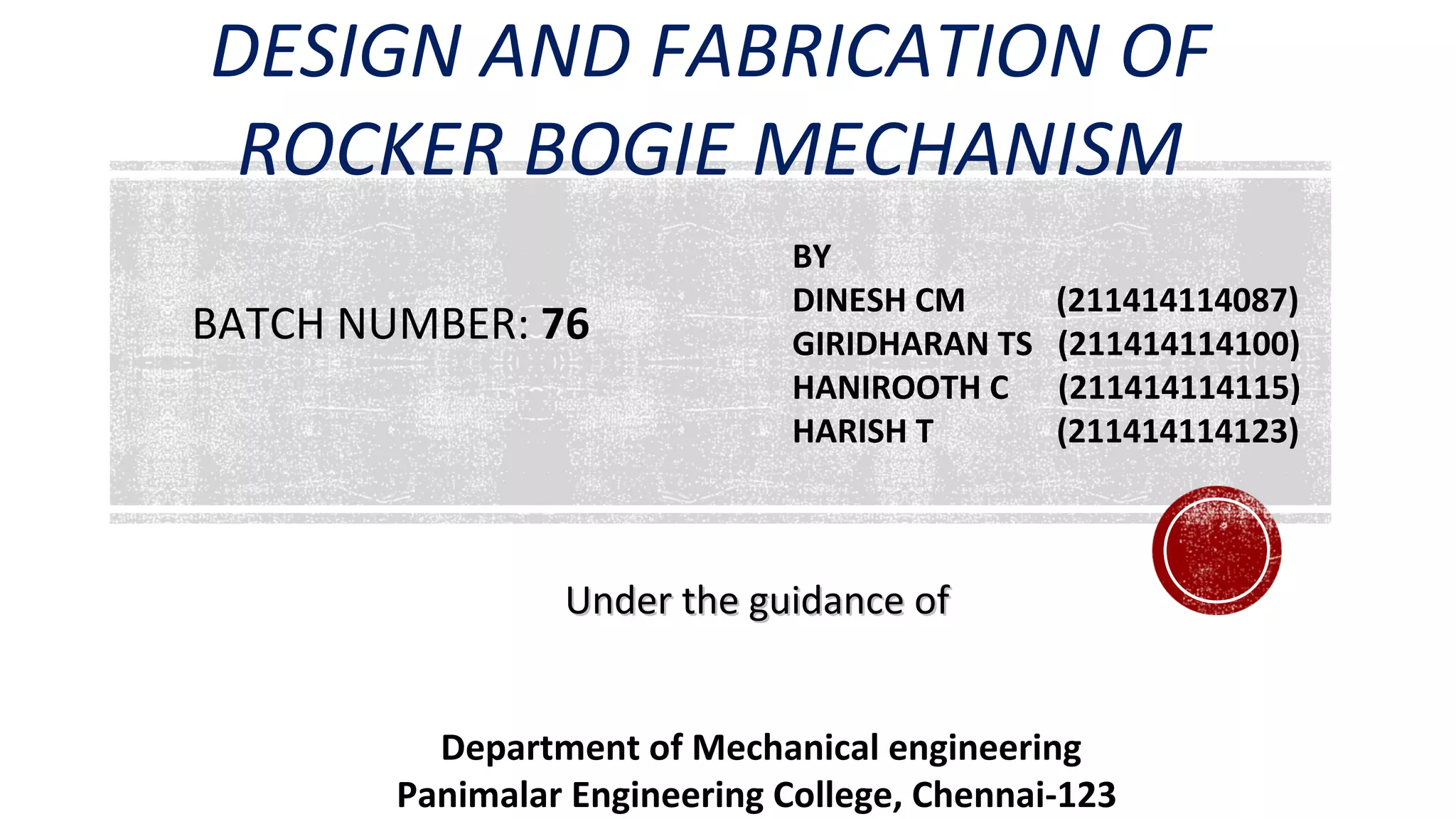 Rocker bogie mechanism | PPT
