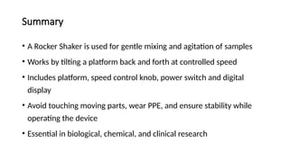 Rocker Shaker- standard operating procedure | PPTX