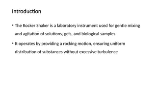 Rocker Shaker- standard operating procedure | PPTX