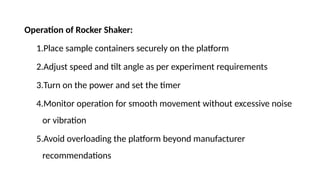 Rocker Shaker- standard operating procedure | PPTX
